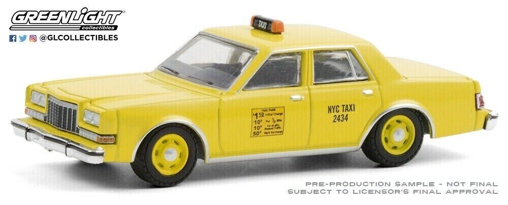 DODGE Diplomat 1984 NYC Taxi - 1:64 Greenlight 30199 - Hexos miniatures