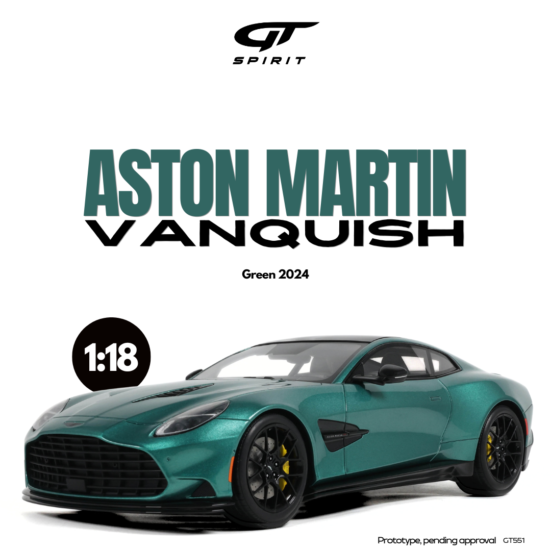 ASTON MARTIN Vanquish 2024 Vert - 1:18 GT Spirit GT551 - Hexos miniatures