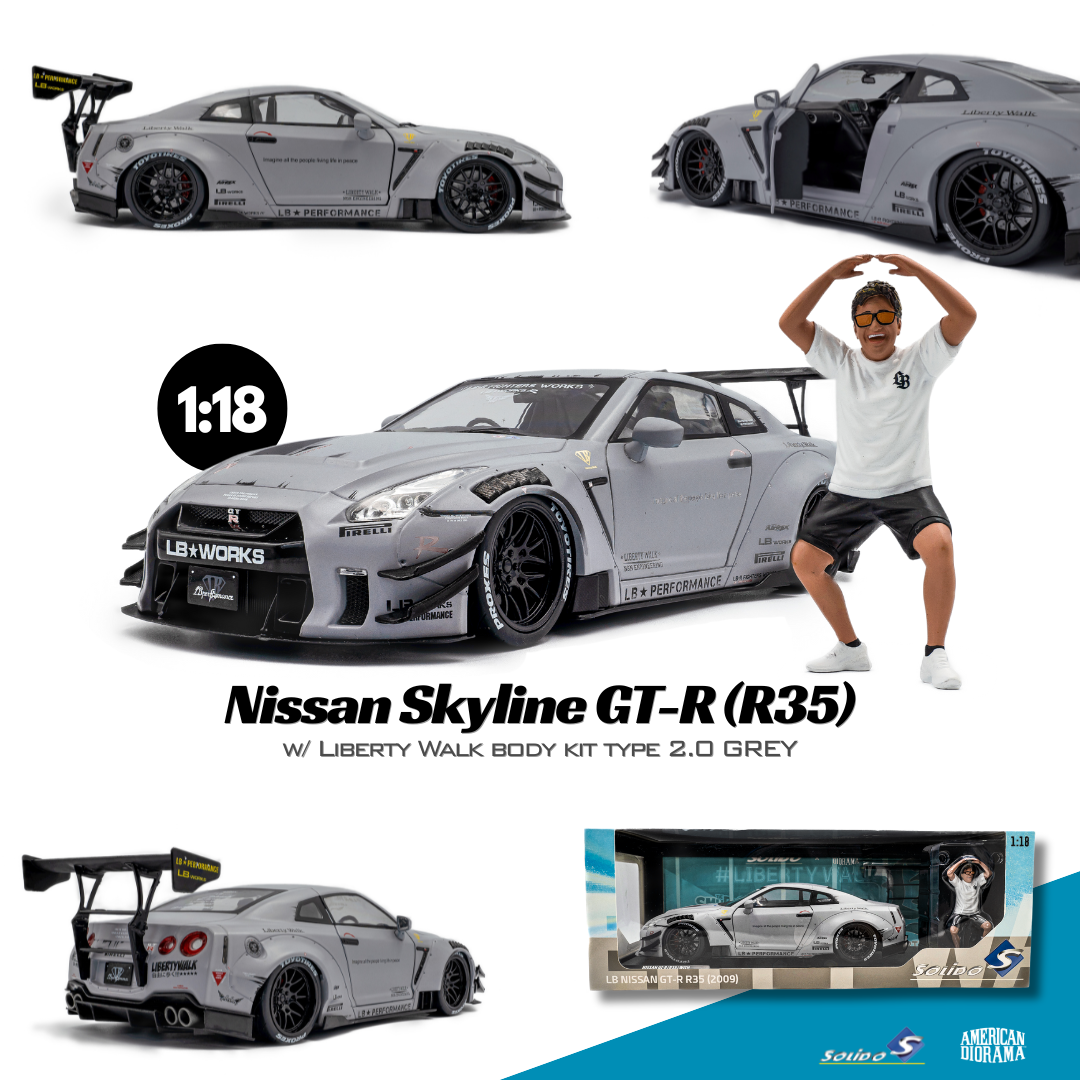 NISSAN GT-R (R35) LBW BodyKit 2024 + figurine - 1:18 Solido S1805821 ...